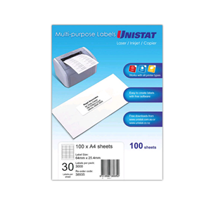 COP/LAS/INK LABEL 30UP A4 SHT 3000L BOX/100 Box | Livingstone International