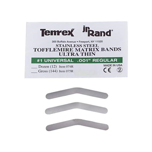 Tofflemire Matrix Bands, No. 1.001, Regular, 12/Pack Pack | Livingstone ...