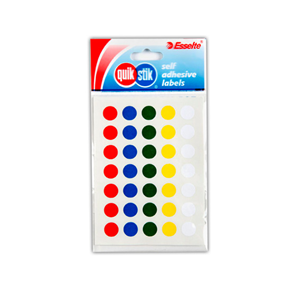 Quik Stik Adhesive Label, Flat Pack, Multi Colours, MC11, 245 Labels/P ...