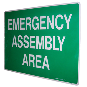 Printed Sign 'Emergency Assembly Area', 450 x 600 mm, Metal, Each Each ...