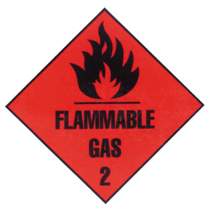 Sticker Class2 'Flammable Gas' Paper, 50x50mm, 250/Roll Roll ...