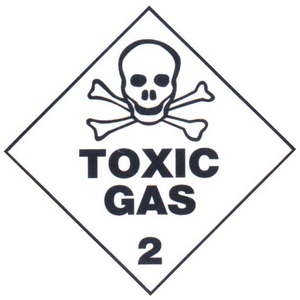 Sticker Class 2 'Toxic Gas' Biodegradable Paper, 50x50mm, 250/Roll Rol ...