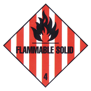 Sticker Class 3 'Flammable Solid' Biodegradable Paper, 50x50mm, 250/Ro ...