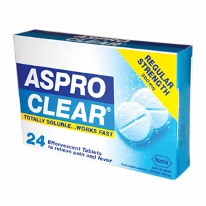 Aspro Clear Effervescent Tablets, 300mg, 24 Tablets/Pack Pack ...