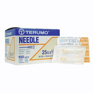 Terumo Neolus Hypodermic Needle, 24 Gauge x 1 Inch, 25mm, Thin Wall, 1 ...