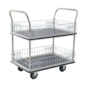 MHA Multipurpose Cage Trolley, 2-Tier, 920 x 620mm, 33kg, 370kg Load C ...